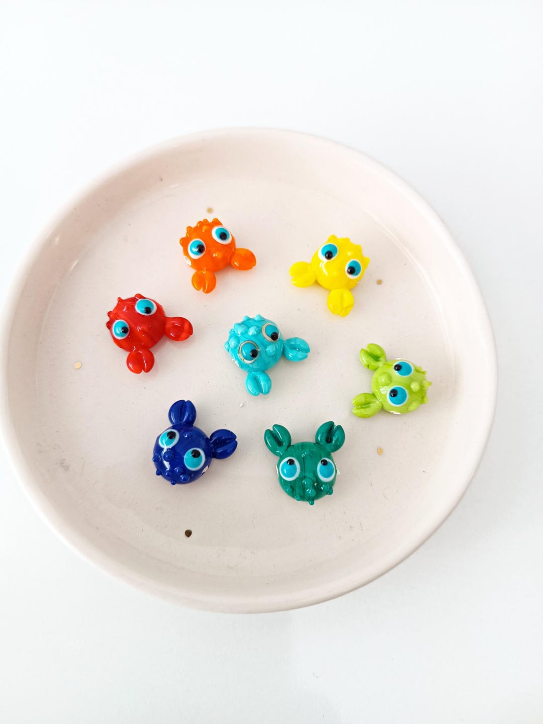 Murano Glass Colorful Crab Spacer Bead, Lampwork Sea Animal Beads ...