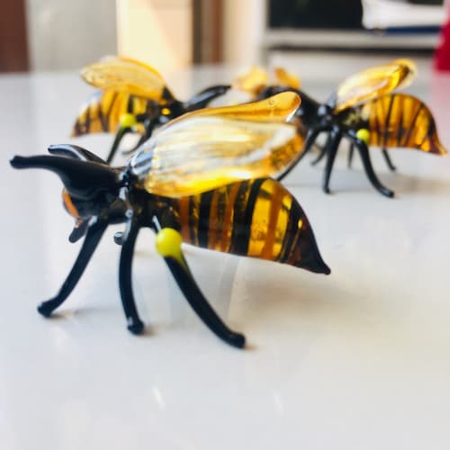 Blown Glass Bee Figurines Murano Glass Honey Bee - Etsy