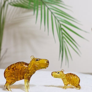 Capybara Glass Figurine, Cute Rodent Animal, Murano Glass, Blown Glass, Tiny Glass Figures, Art ...