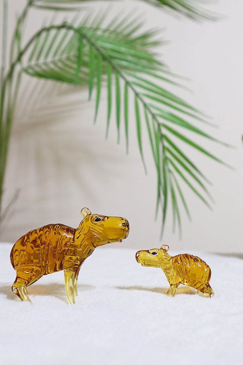 Capybara Glass Figurine Cute Rodent Animal Murano Glass - Etsy