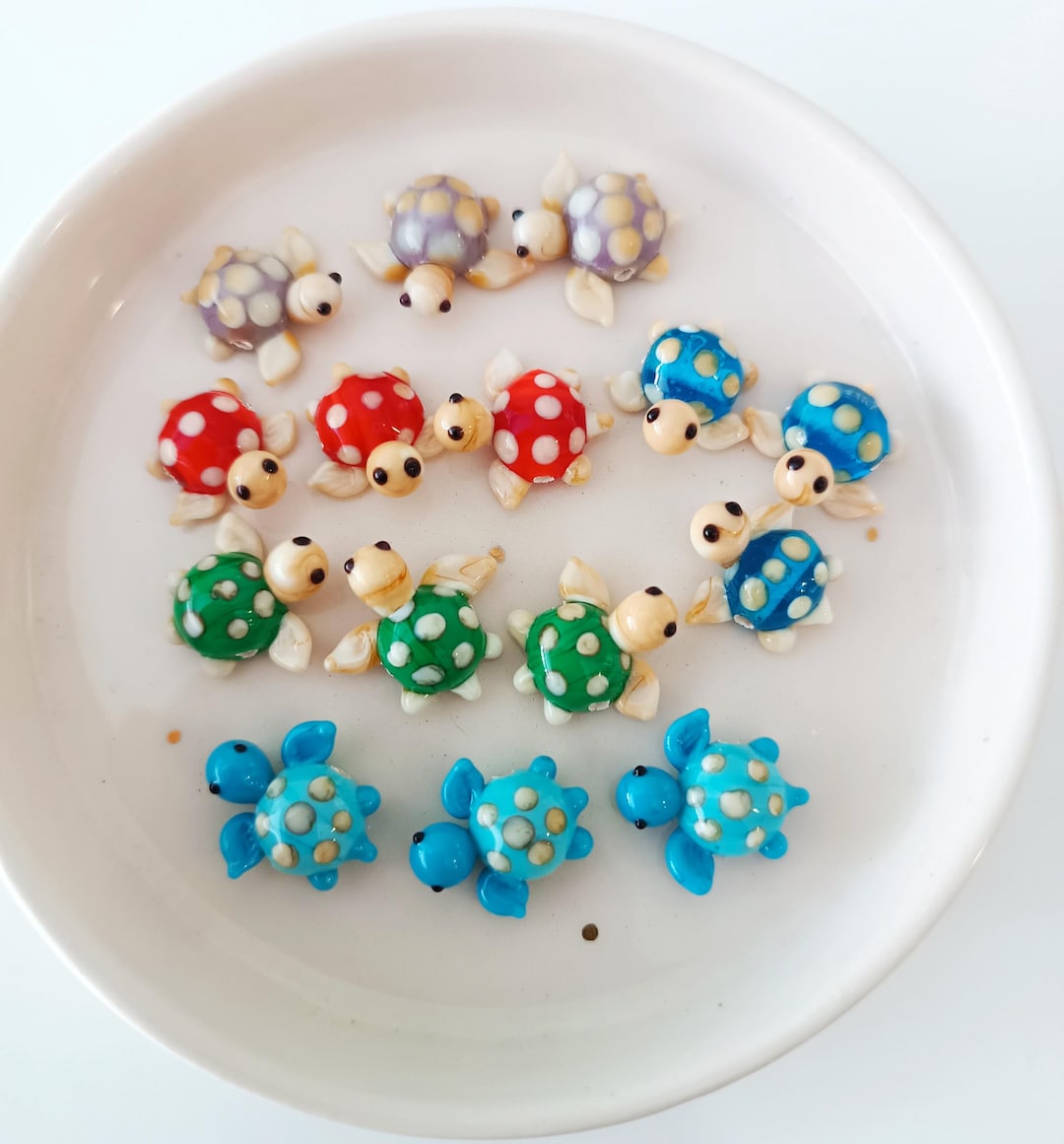 Lampwork Sea Turtle Bead, Murano Glass Ocean Animal Charm, Handmade ...
