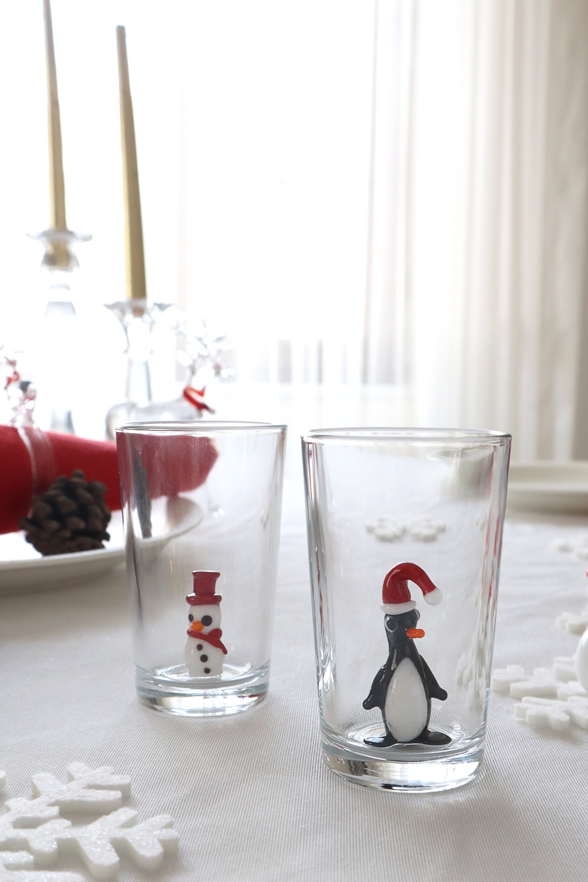Christmas Party Shot Glass, Funny Christmas Glassware, Barware, Penguin ...