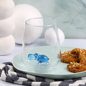 Drinking Glass With Hippo Figure, Funny Stemless Wine Glass, Water Cup ...