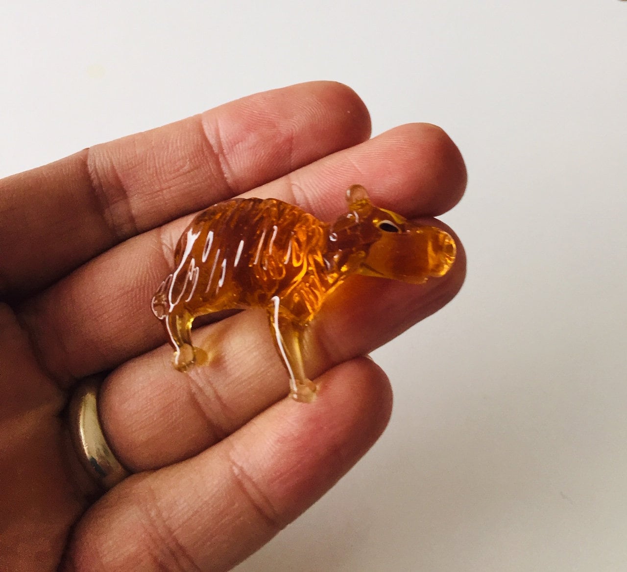 Capybara Glass Figurine, Cute Rodent Animal, Murano Glass, Blown Glass ...