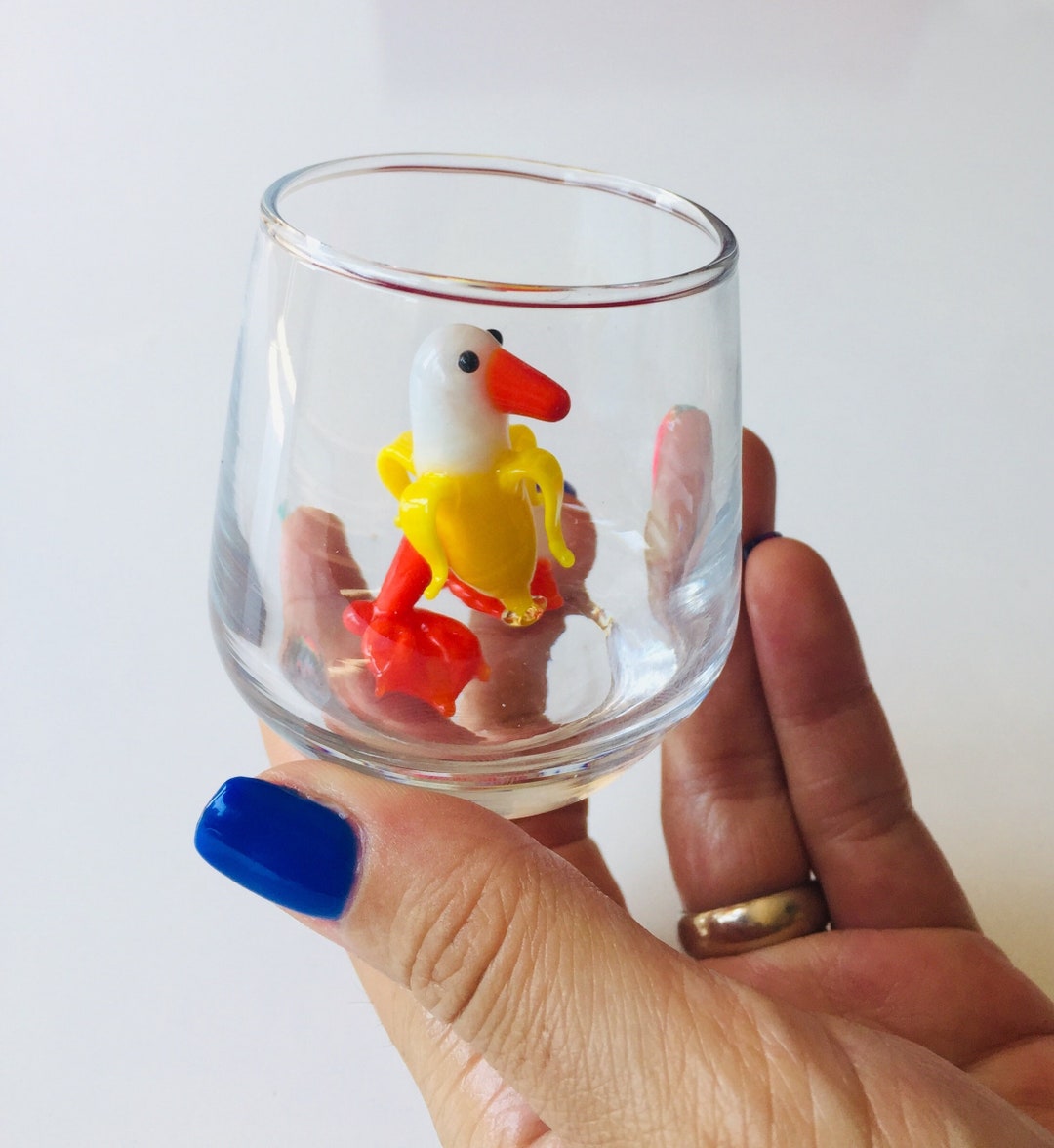 Banana Duck Shot Glass, Baby Shower Shot Glass, Funny Glass Cups ...