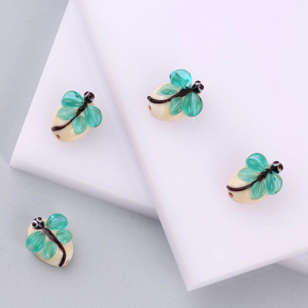 Murano Glass Dragonfly Bead, Lampwork Jewelry Supplies, Dragonfly ...