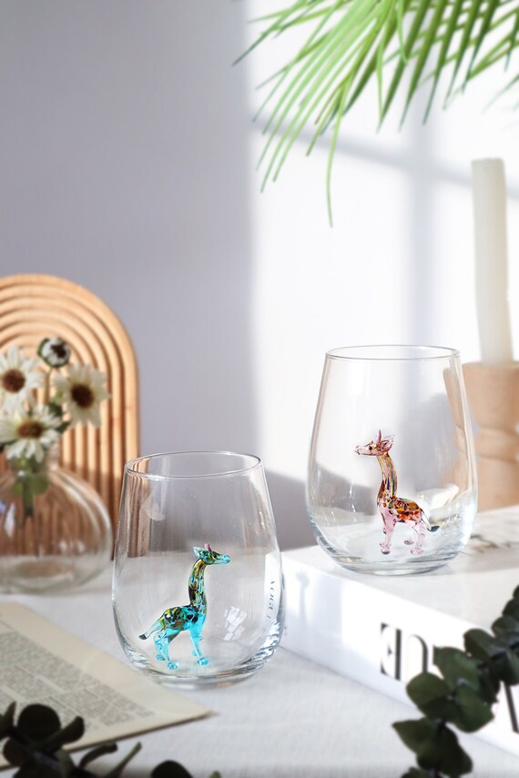 Colorful Giraffe Drink Glass Safari Animal Mug Giraffe Glass - Etsy