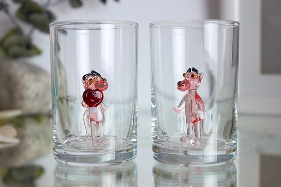Pink Panther Shot Glasses small Drinking Glass Shot Glasses | Etsy UK