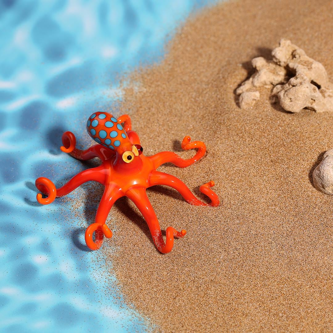 Murano Glass Octopus Sculpture, Hand Blown Sea Animals, Kraken Statue ...