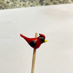 Murano Glass Red Cardinal Beads, Lampwork Spacer Bead, Bird Earring ...