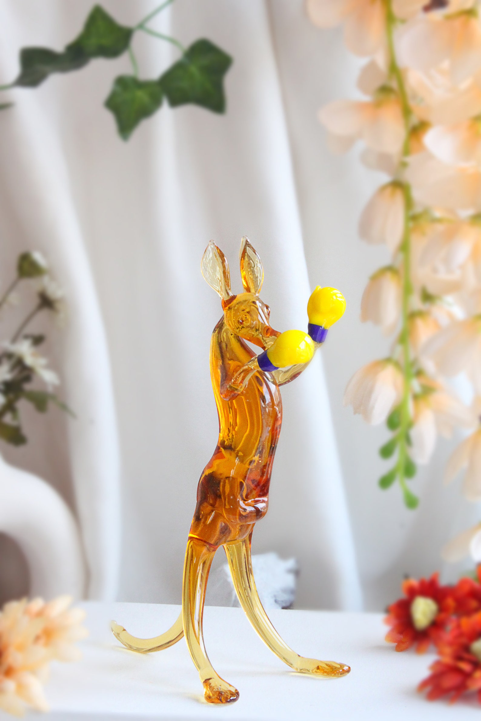 Kangaroo Glass Sculpture Blown Glass Animal Boxing Kangaroo - Etsy