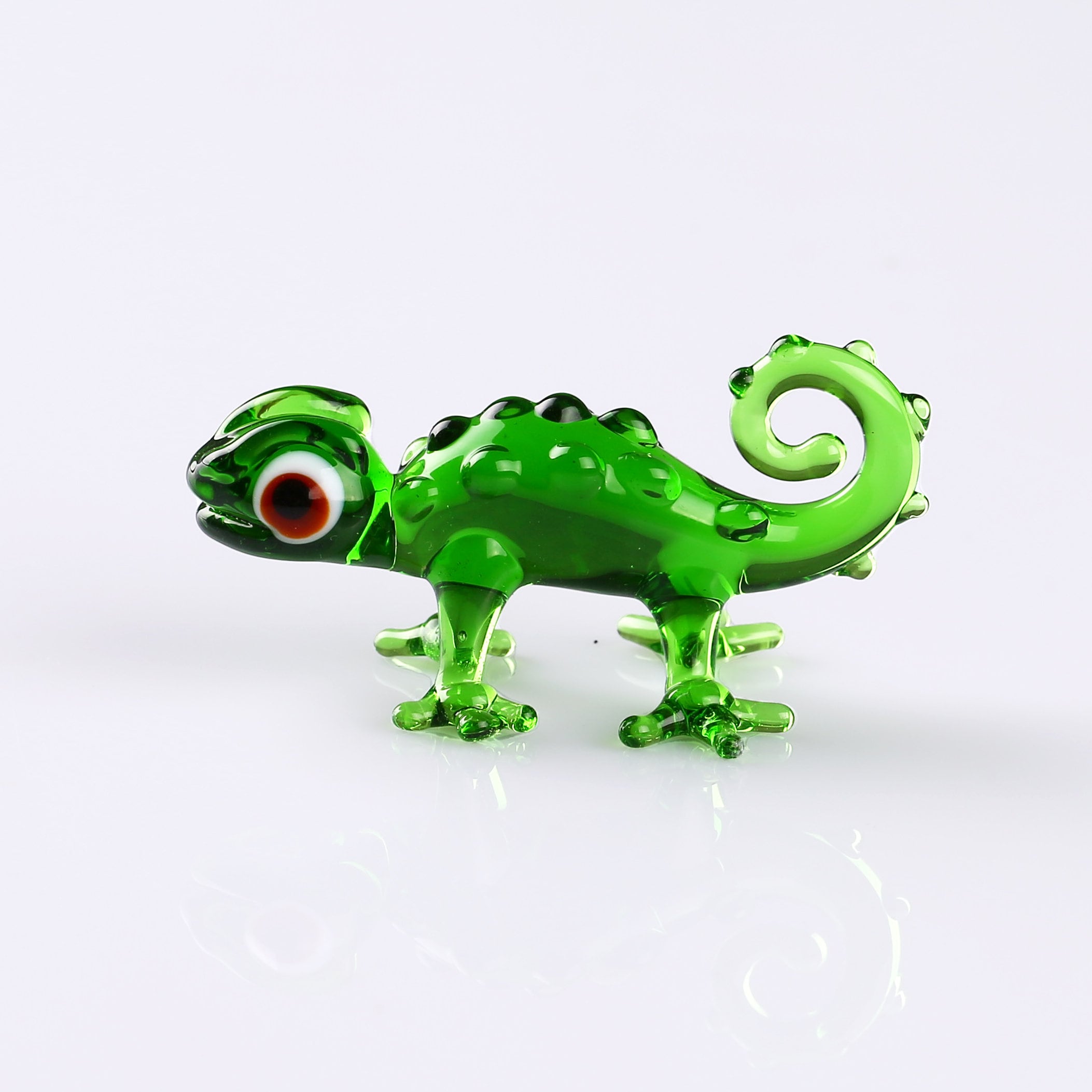 Green Chameleon Glass Miniature, Blown Glass Reptile, Lizard, Lampwork ...