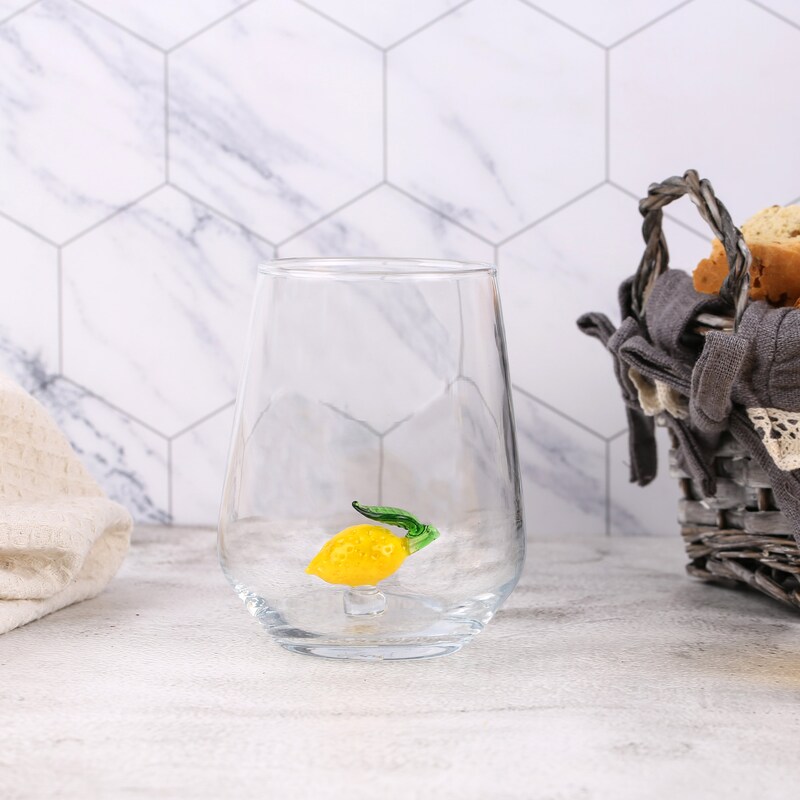 Glass With Lemons on It - Etsy UK