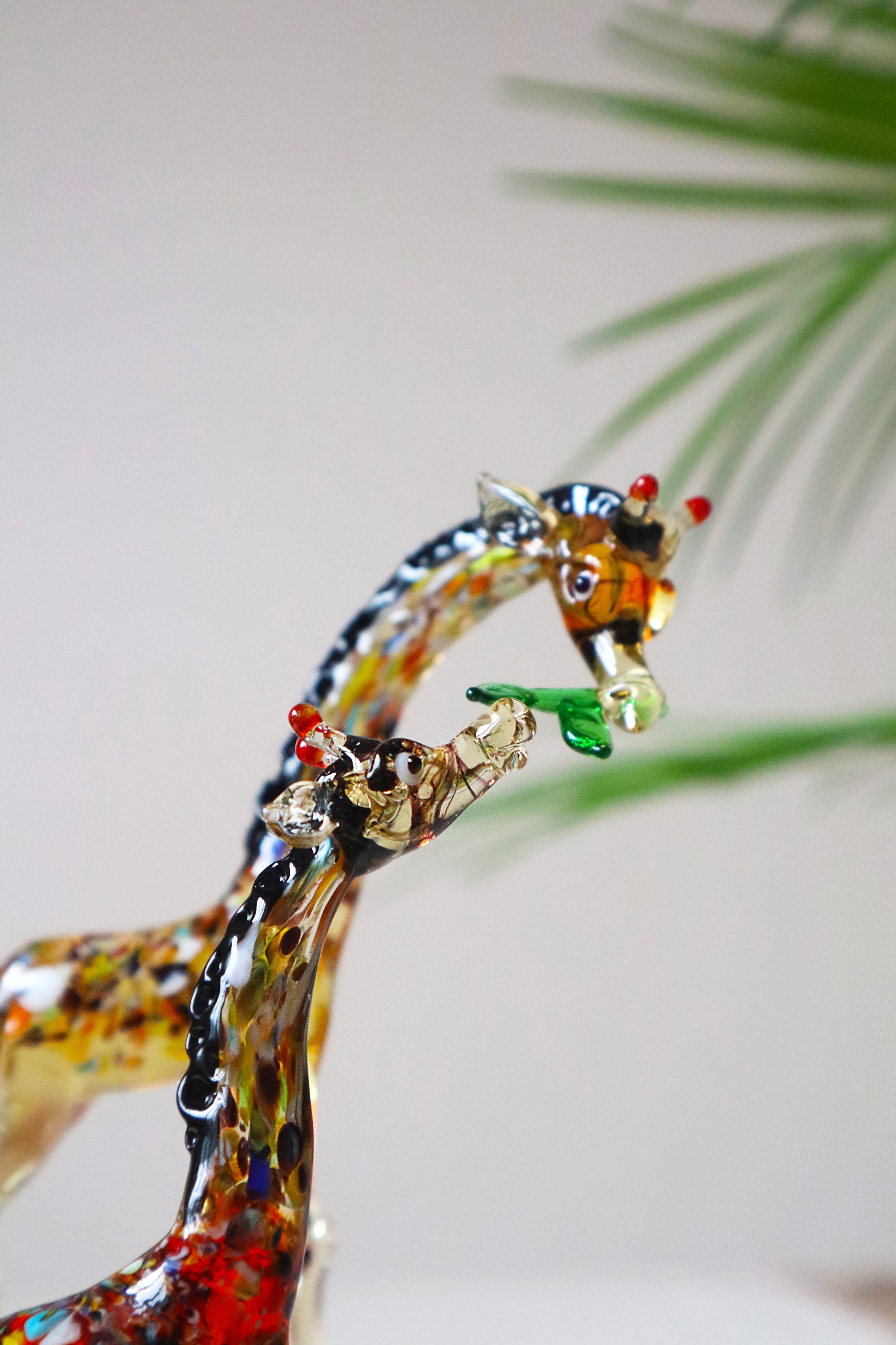 Art Glass Giraffe With Baby Sculpture Miniature Giraffe | Etsy