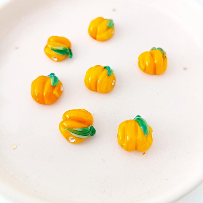 Murano Glass Bead Pumpkin - Etsy