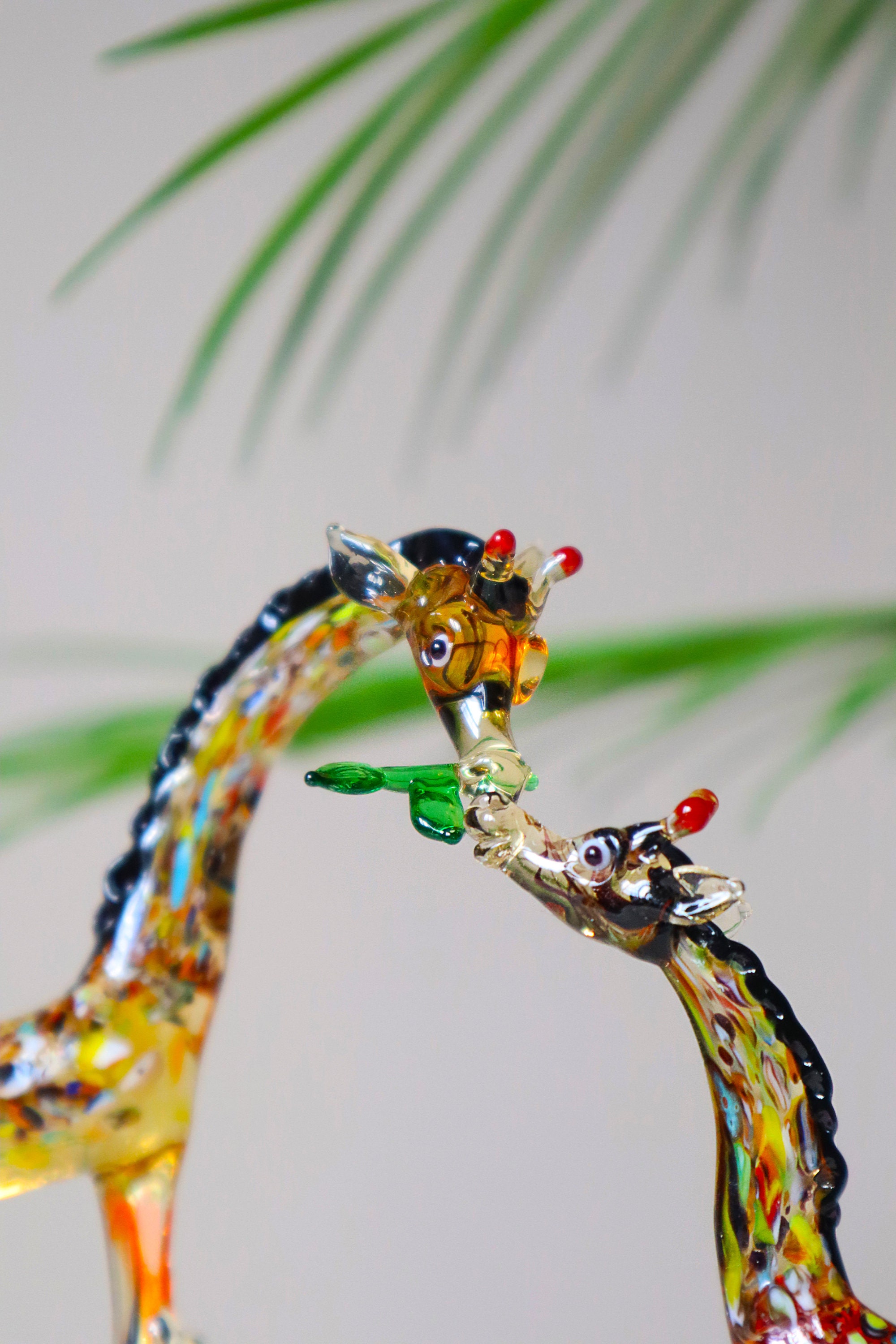 Art Glass Giraffe With Baby Sculpture Miniature Giraffe | Etsy