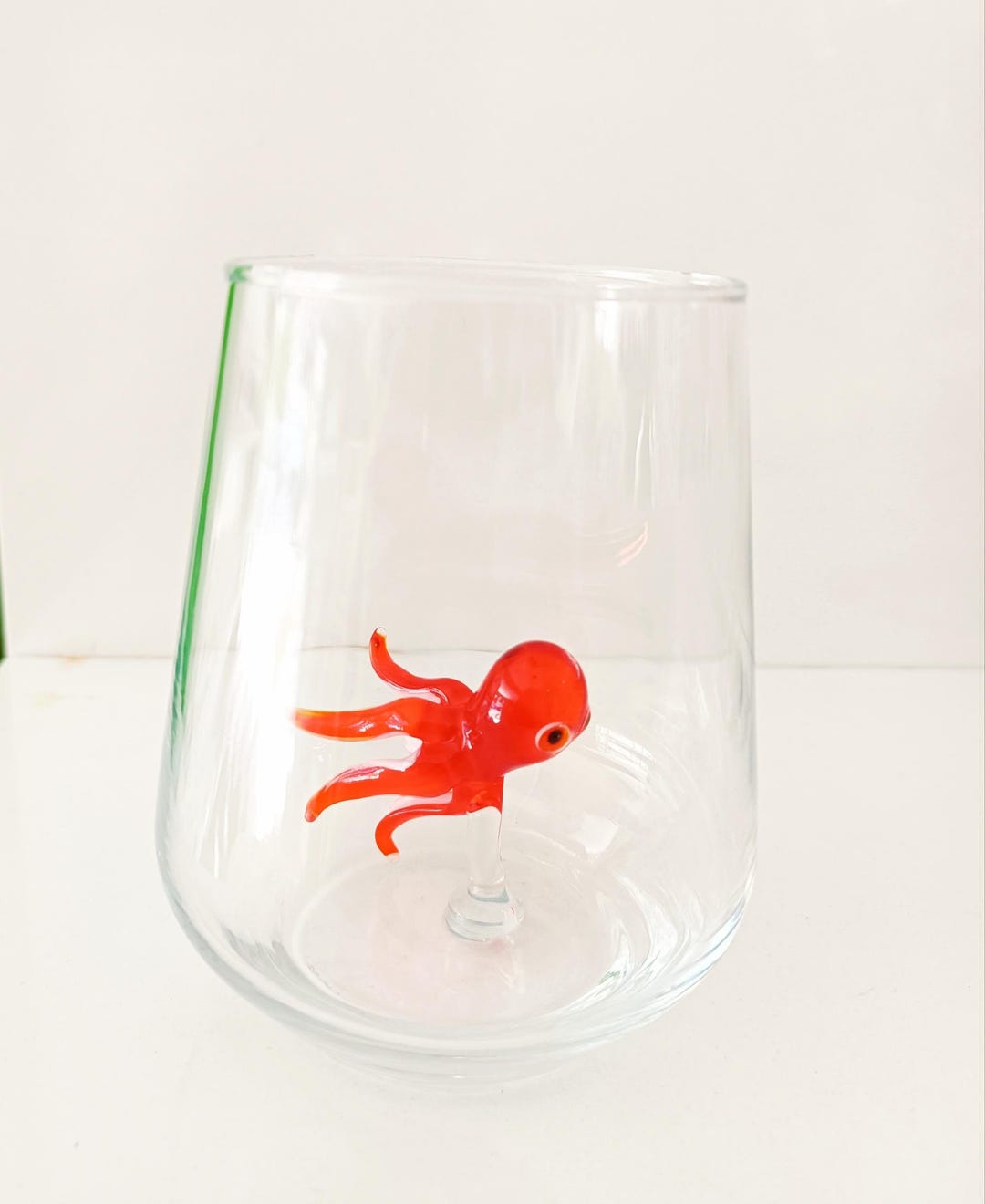 Red Octopus Drink Glass, Ocean Animal Glass Mug, Kraken Glassware ...