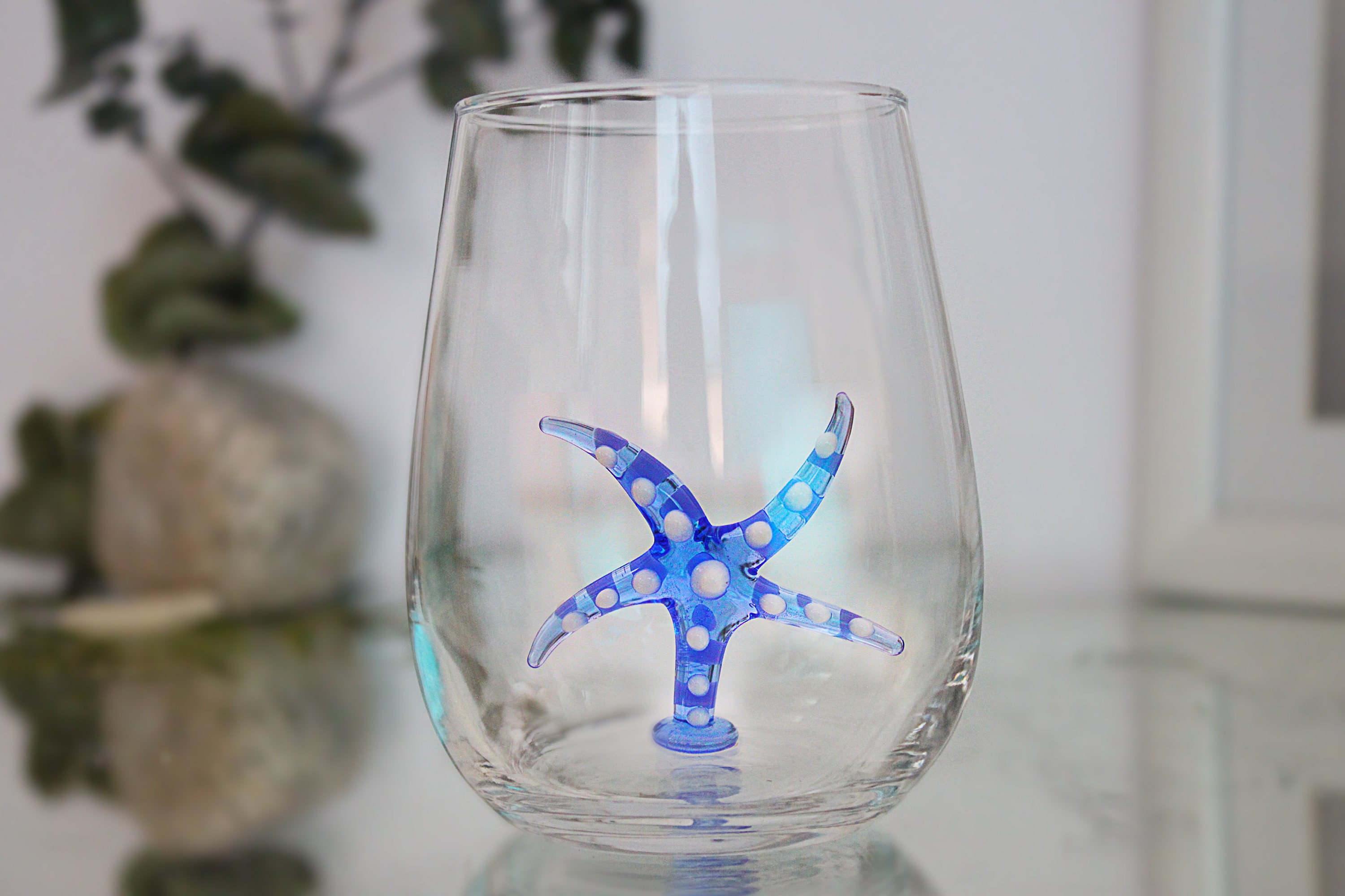 Glass Cup With Sea Animals, Drink Glass, Seahorse Glass, Ocean Decor ...