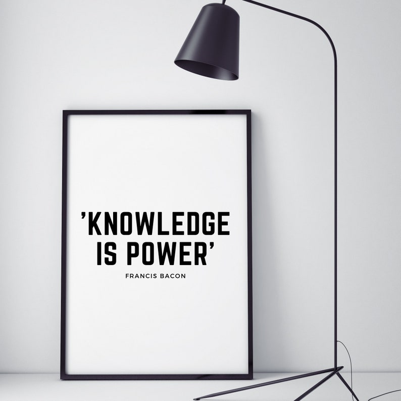 Knowledge Is Power Quote Wall Art Digital Printable | Etsy