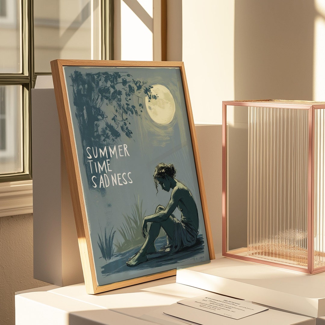 Summertime Sadness Song Digital Print - Melancholy Aesthetic, Moody ...