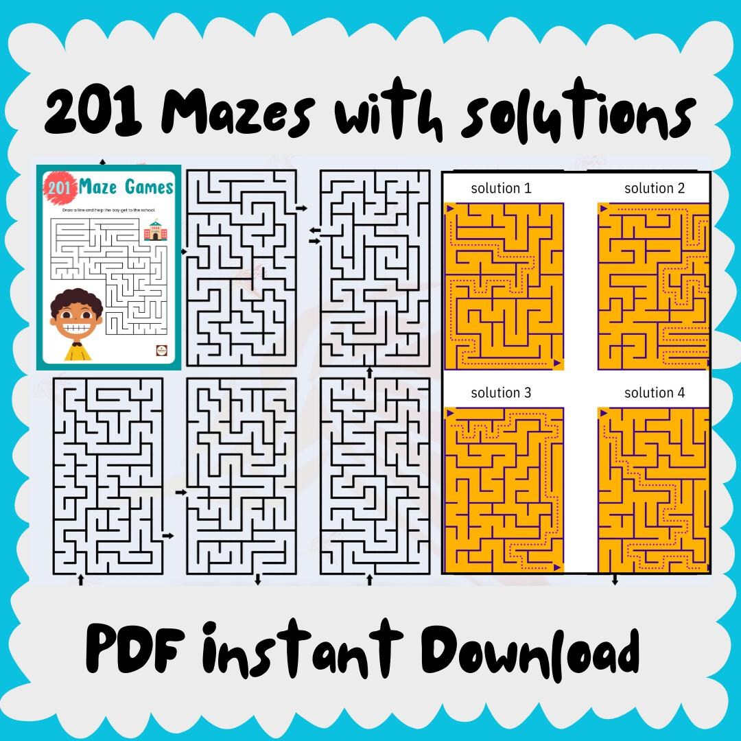 201 Printable Mazes for Kids With Solutions | Fun & Challenging Maze ...