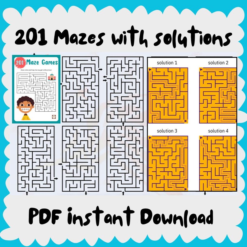 201 Printable Mazes for Kids With Solutions | Fun & Challenging Maze ...
