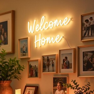 Welcome Home LED Neon Sign – Warm Glow Light Wall Art Decor Lamp ...