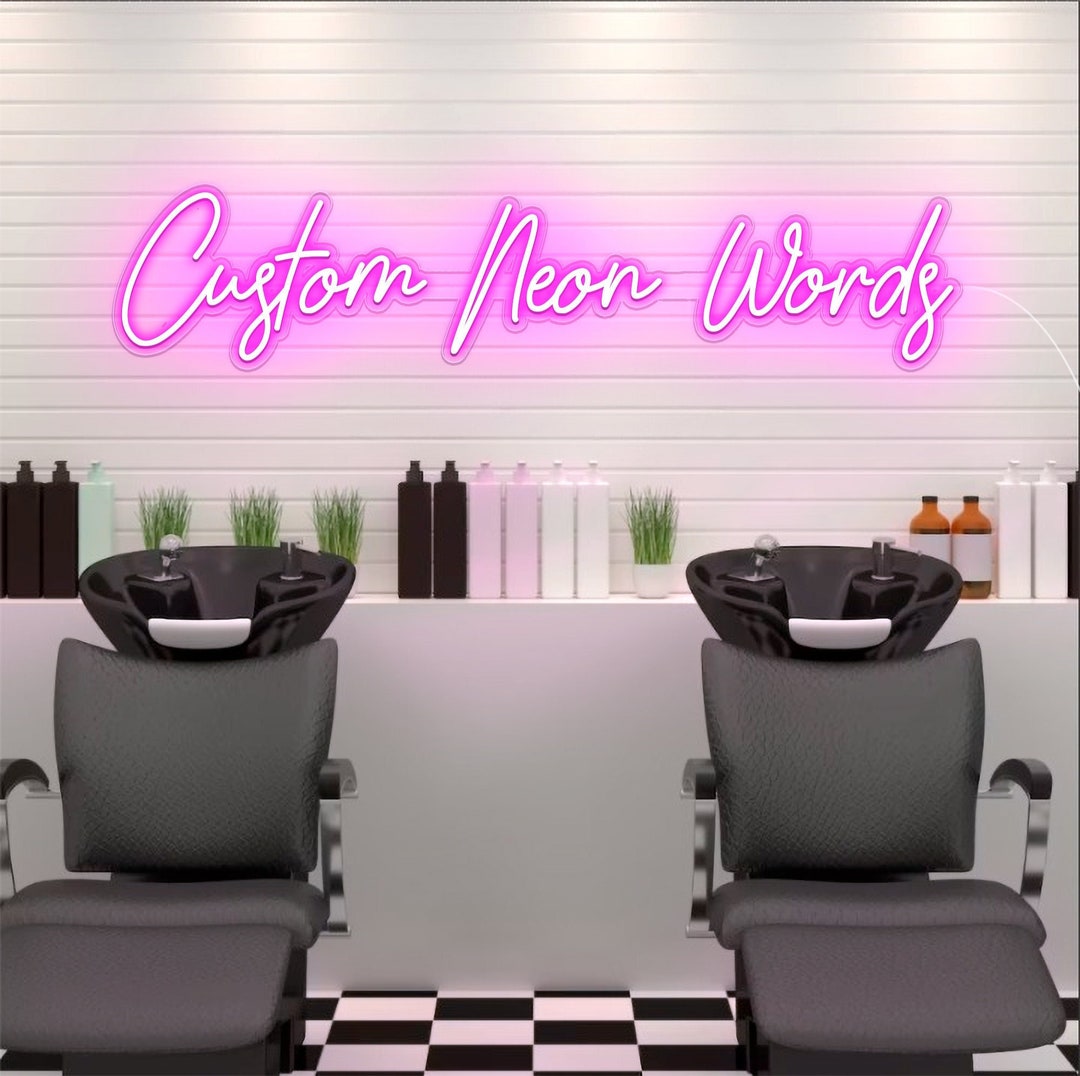 Custom Neon Words, LED Neon Lights, Beauty Salon Wall Decorations ...