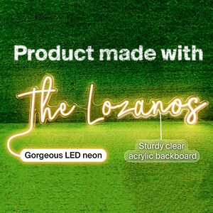 Last Name Neon Sign - Light up Signage for Wedding Reception, Custom ...