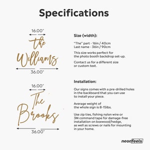 Large Last Name Neon Sign, Family Name Wedding Reception LED Neon Sign ...