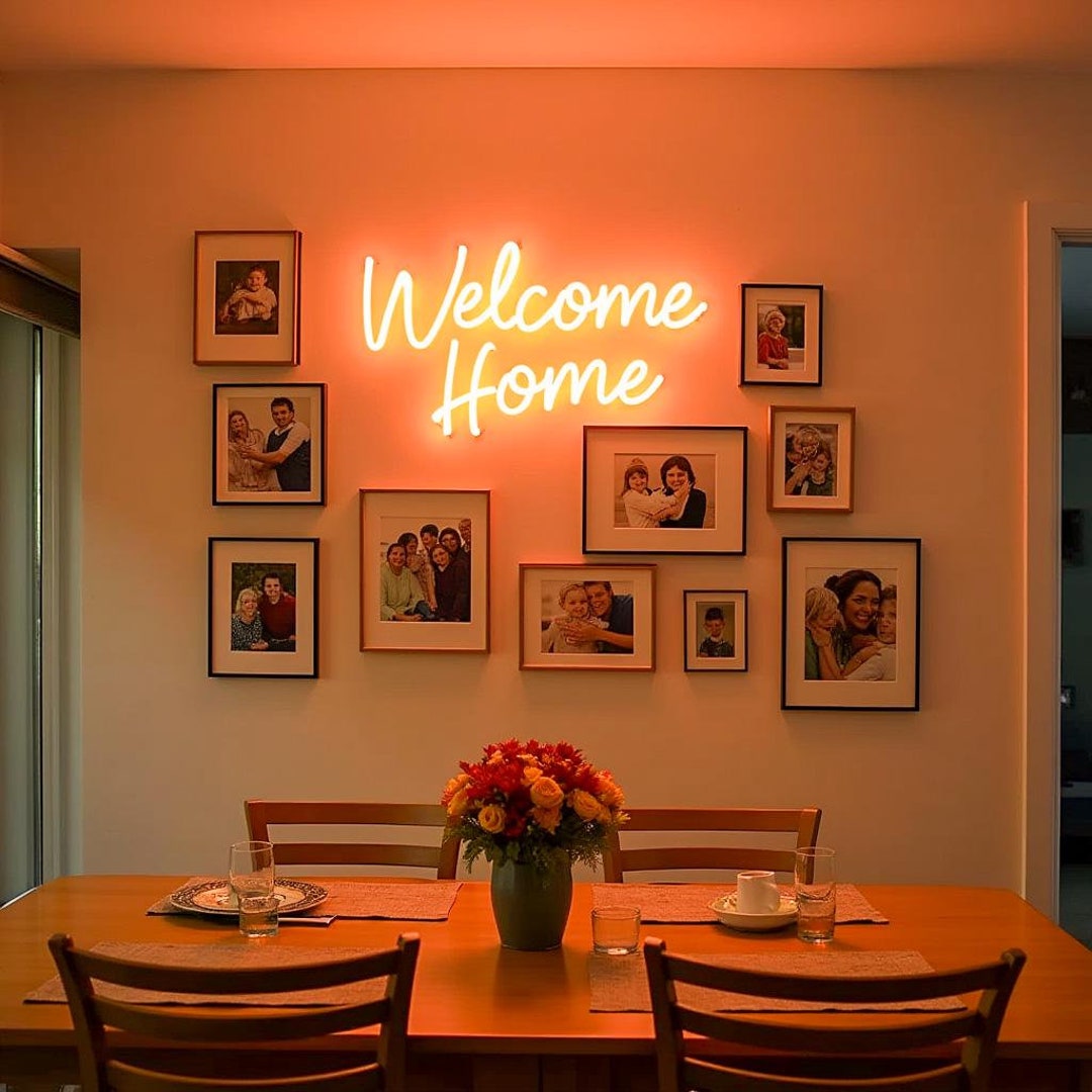 Welcome Home LED Neon Sign – Warm Glow Light Wall Art Decor Lamp ...