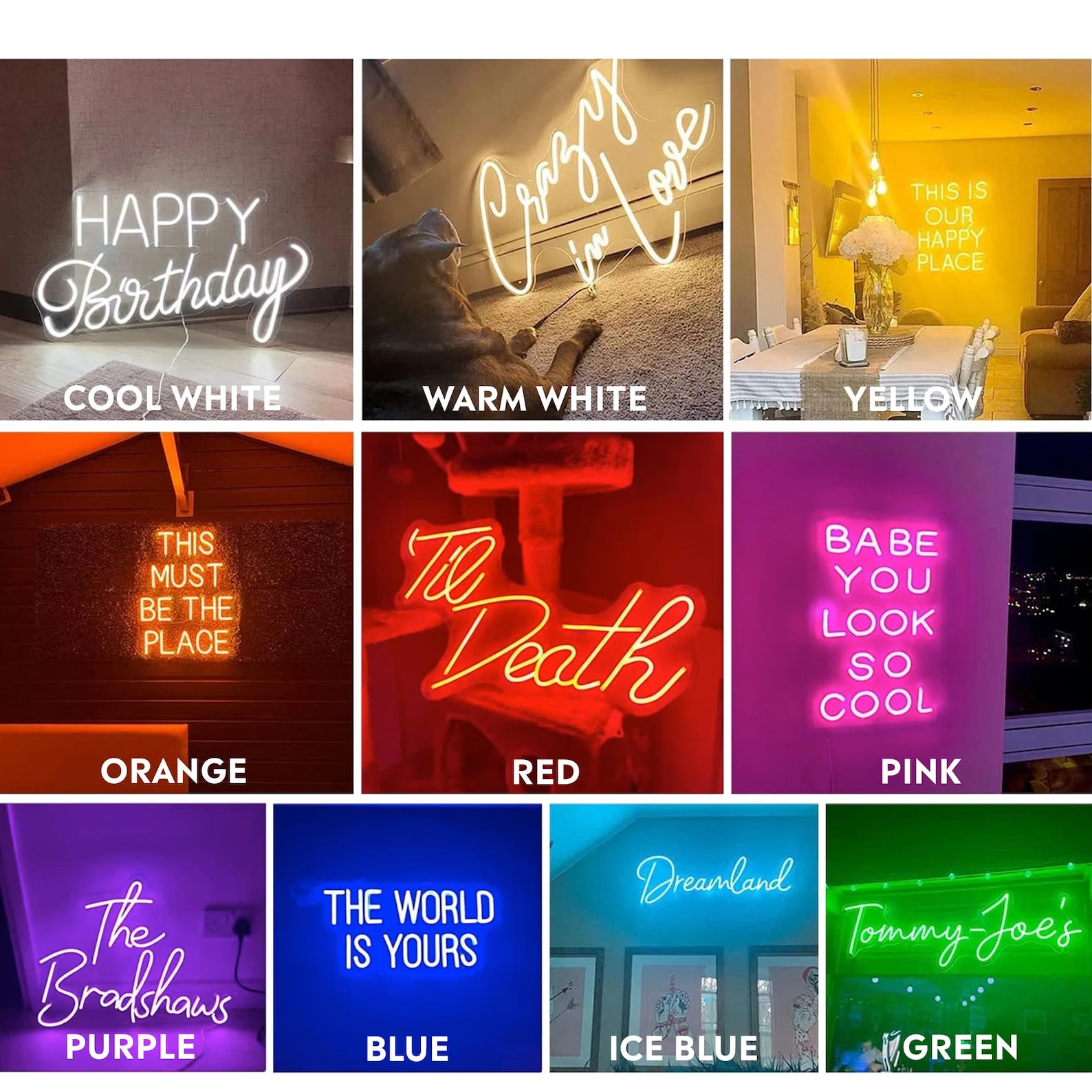 Elegant Custom Neon Sign for Photo Zone, LED Neon Illuminated Phrase ...