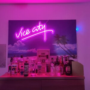 Bar Neon Sign, Dimmable Multi-colored LED Neon Lights, Eye Catching ...