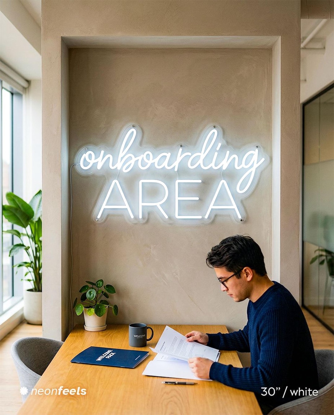 Neon Sign for Employee Welcome Space, Onboarding Area Wall Signage ...