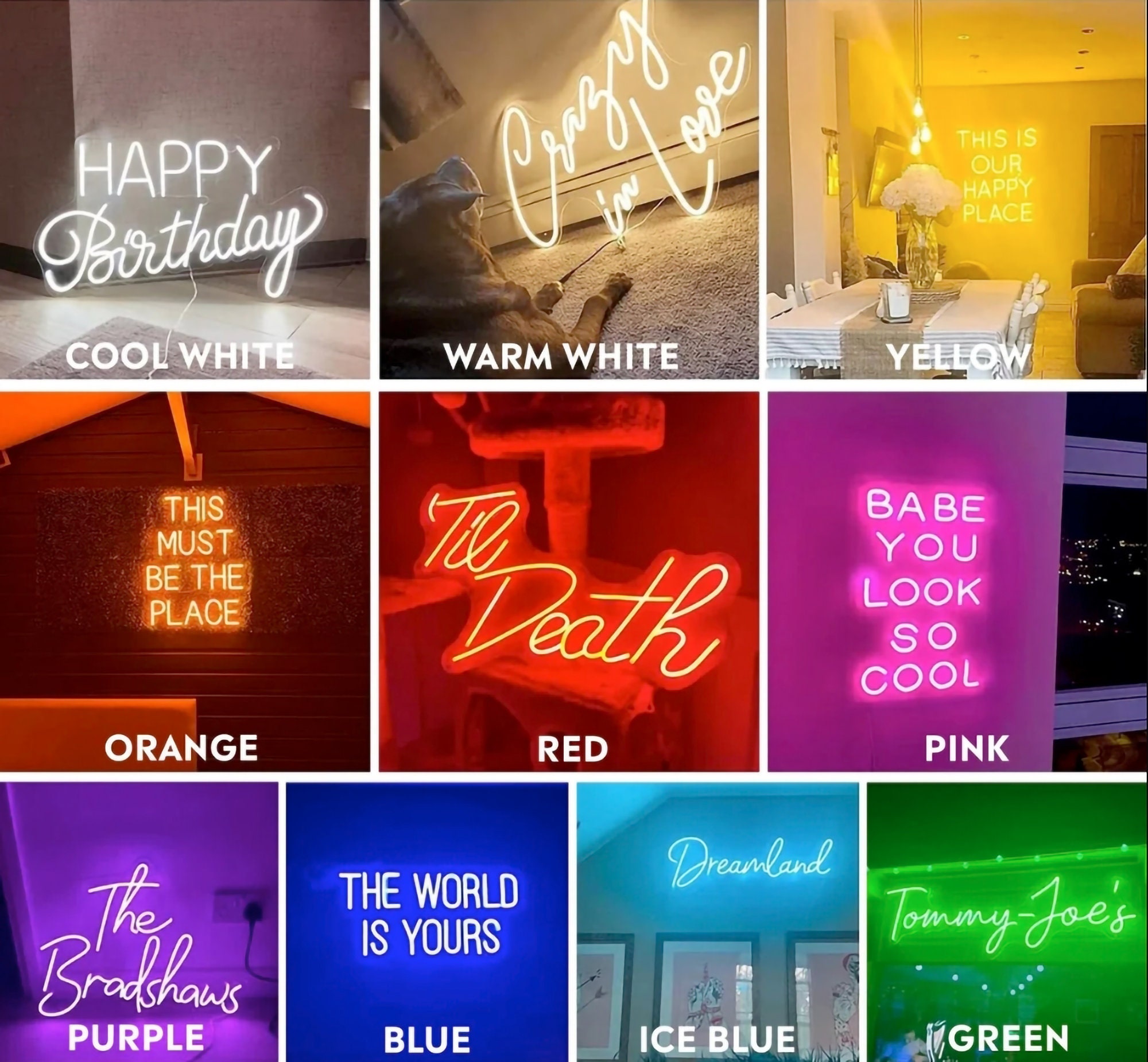 Name in Neon Lights Custom LED Neon Sign for Wall With - Etsy UK