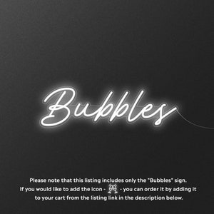 Bubbles - LED Neon Sign for a Champagne Stand Decoration, Event Ready ...