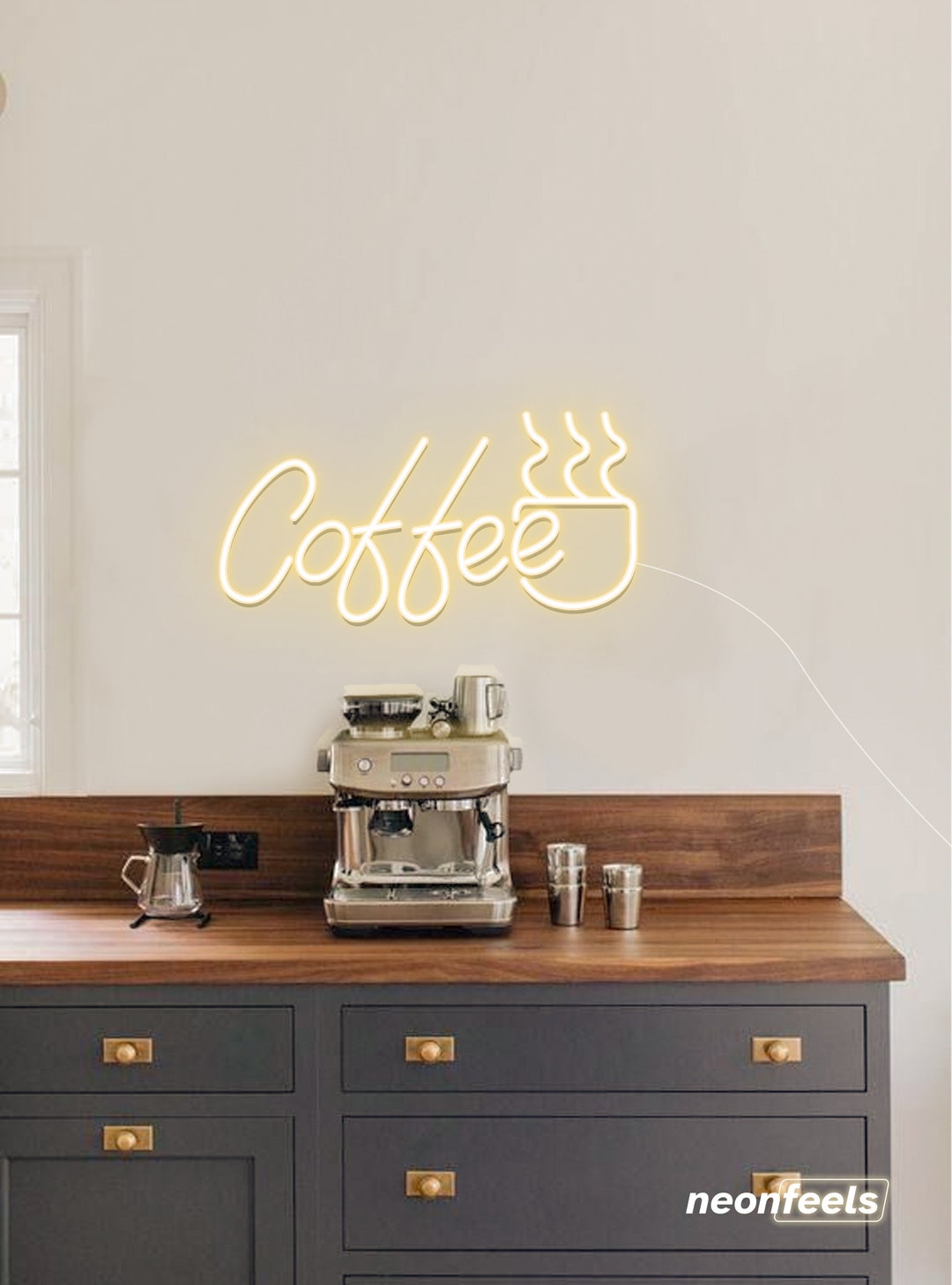 Coffee Neon Lights, Coffee Bar LED Sign, Cozy and Warm Kitchen Wall Art ...