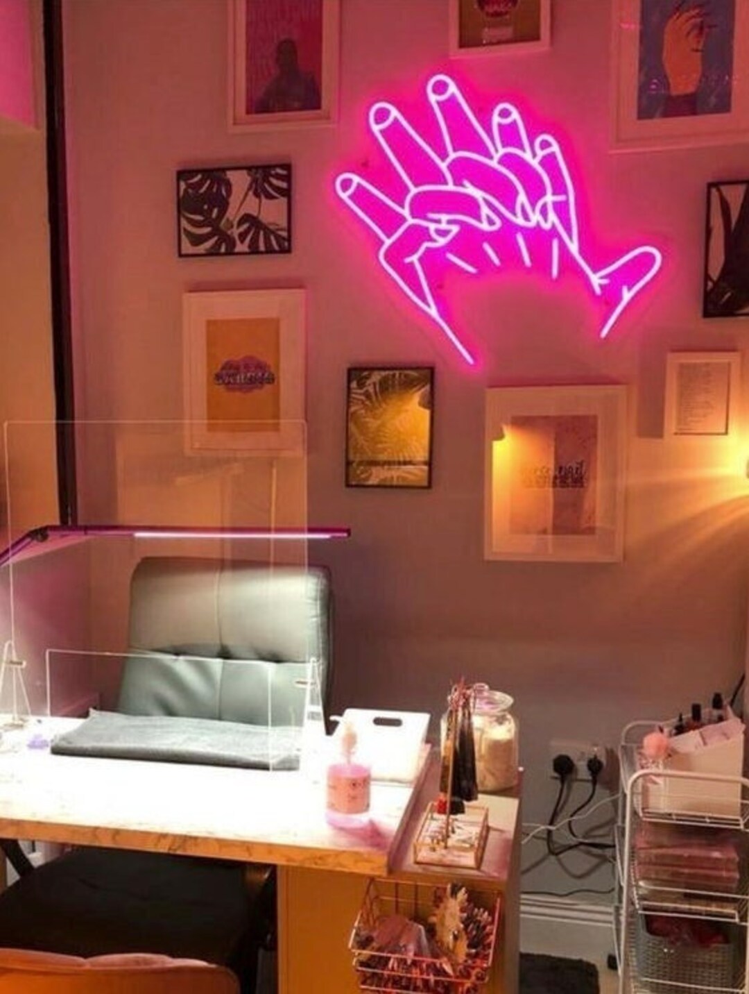 Holding Hands Neon Sign, Custom Neon Sign, Aesthetic Room Decor ...