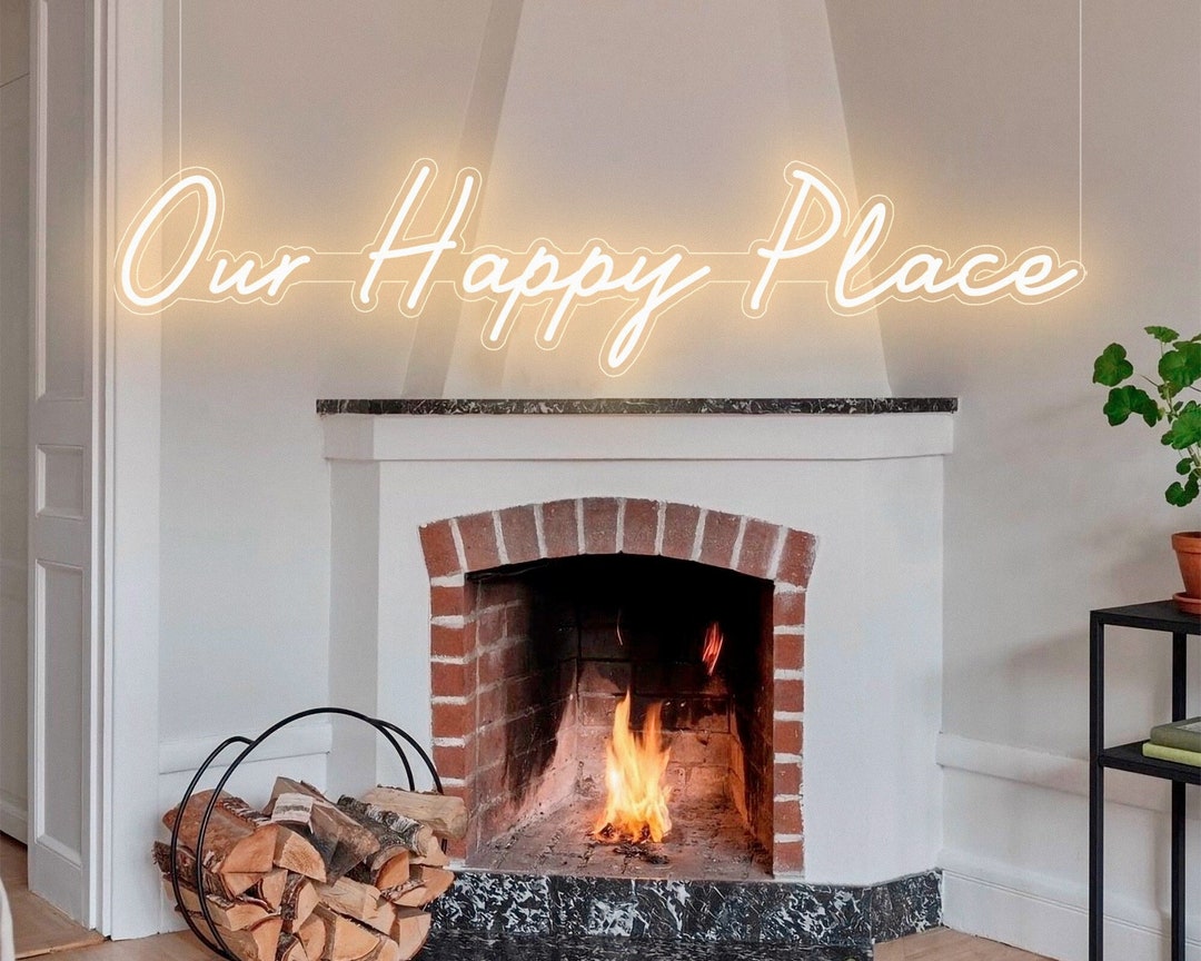 Our Happy Place - LED Neon Sign for Wall Decor, Modern Art to Light up ...