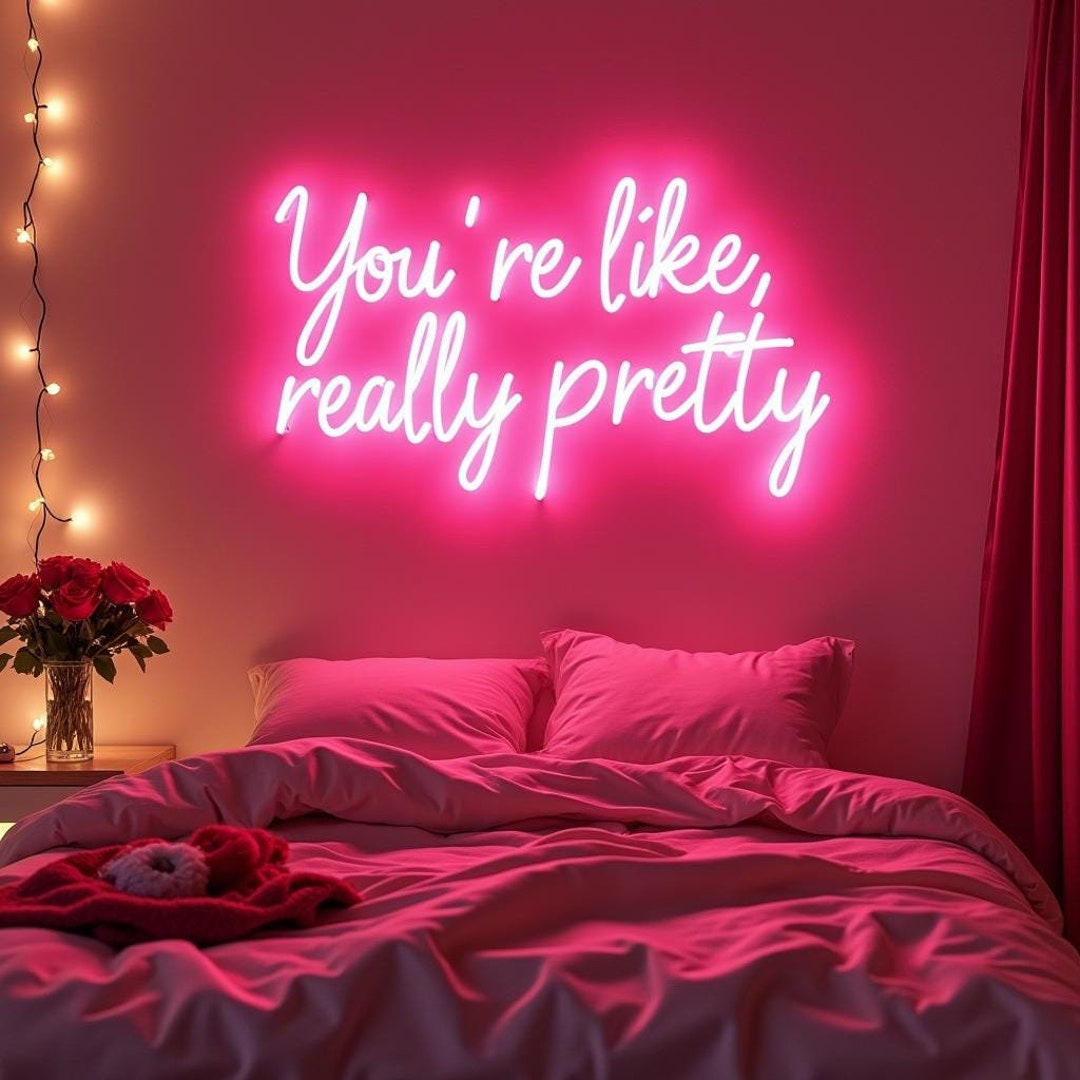 LED Neon Sign - You're Like Really Pretty, Playful Feminine Decor ...