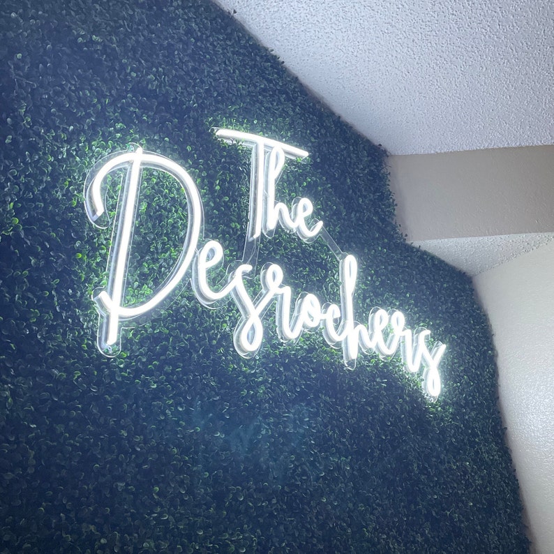 Last Name in Neon Lights Custom Wedding Reception Sign for - Etsy