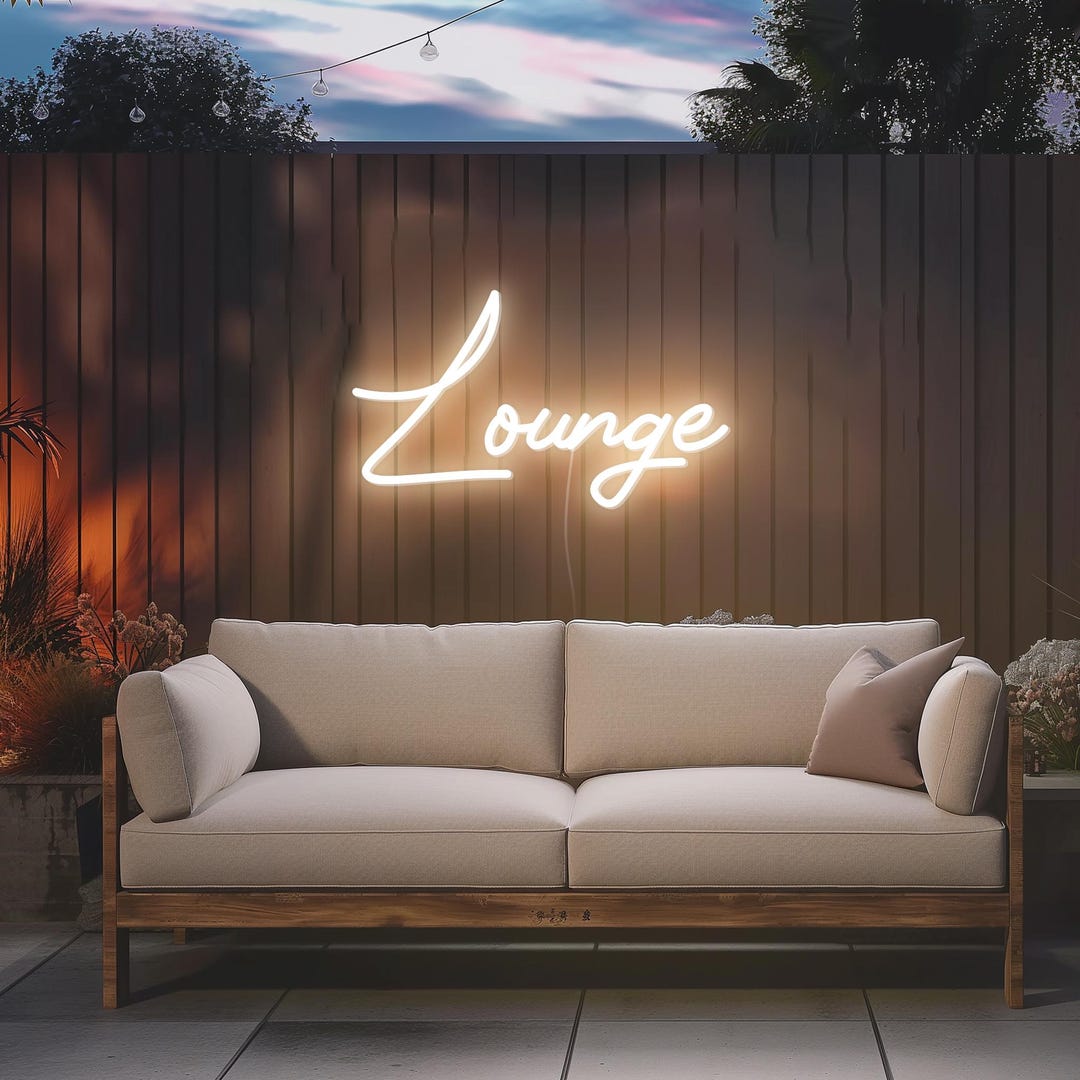 Outdoor LED Neon Sign - Lounge - Personalizable Safe Lights, Waterproof ...
