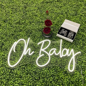 Oh Baby Neon Sign, LED Lights for Balloon Garland Backdrop, Baby Shower ...