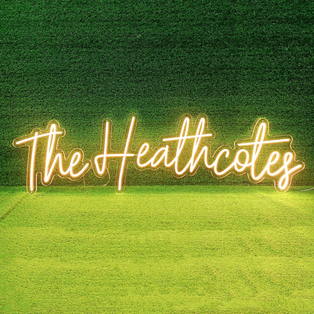 Last Name Neon Sign - Classic Style Signage for Wedding Reception ...