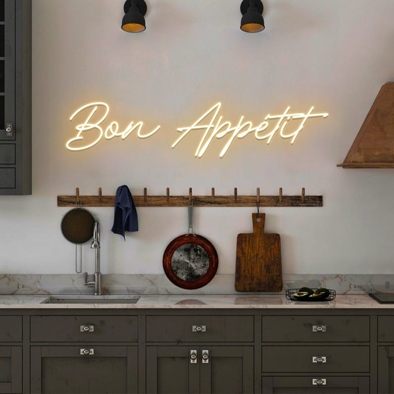 Bon Appetit Neon Light Kitchen French Decor LED Sign Custom - Etsy UK
