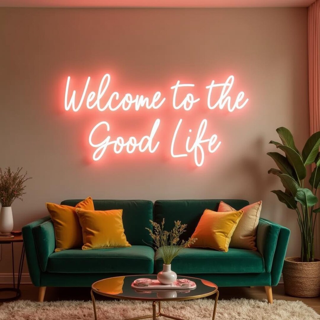 LED Neon Sign - Welcome to the Good Life, Inviting Joy and Luxury ...