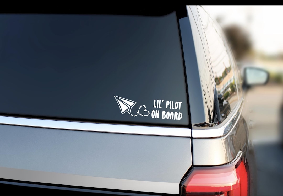 Lil Pilot on Board Car Decal | Lil Pilot on Board Vinyl Decal | Lil ...