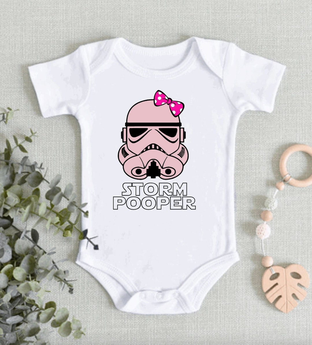 Storm Pooper Baby Bodysuit Onesie® | Pink Storm Trooper Onesie® | Star ...