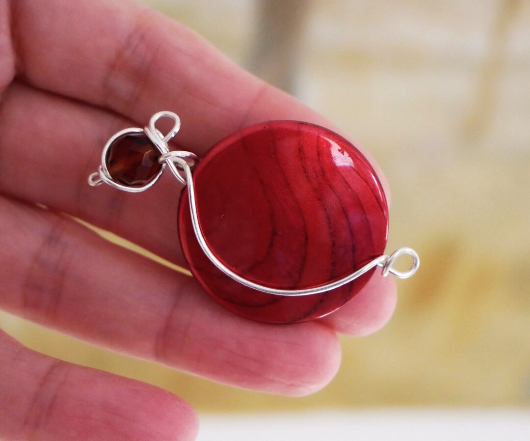 Handmade Red Bird Brooch, Lapis Lazuli Brooch, Colourful Glass Beads ...