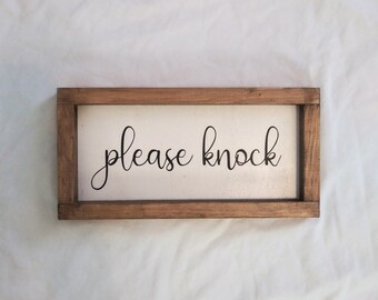 Please knock sign | Etsy